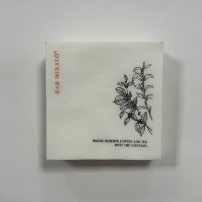 China 23*23cm Wood Pulp Napkins Printed Airlaid Linen Feel Napkins Foldable for sale