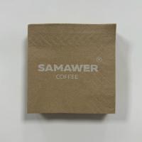 China 16gsm Brown Luncheon Napkins 21*21cm Brown Paper Dinner Napkins for sale