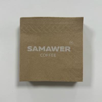 China 16gsm Brown Luncheon Napkins 21*21cm Brown Paper Dinner Napkins for sale