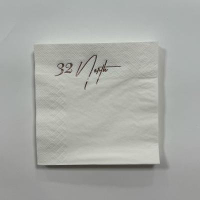 China 25*25cm Rose Gold Paper Napkins 2 Ply Disposable Paper Napkins for sale