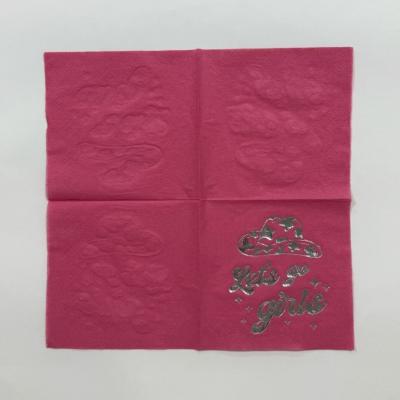 China 25*25cm Silver Foil Napkins Disposable Serviettes For Wedding Party for sale