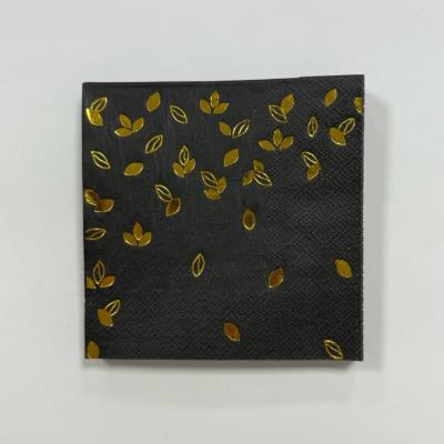 China 23*23cm Gold Paper Napkins Disposable Tableware & Party Decorations 2Ply for sale