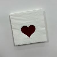 China Cordiform Silver Foil Paper Napkin 33x33cm Food Grade 2 Ply Beverage Napkins for sale