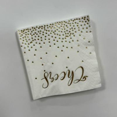 China Spot Gold Foil Paper Napkin 25x25cm To 40x40cm Custom Gold Foil Napkins for sale