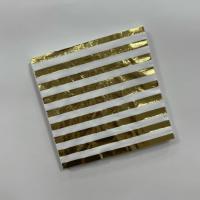 China 33x33cm Foil Paper Napkins 3 Ply Wedding 1/4 Fold Gold Foil Napkins for sale