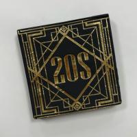 China Gold Foil Printed Paper Napkins 1/4 Fold 25x25cm / 33x33cm Custom for sale
