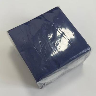 China Blue Cocktail Paper Napkins 25x25cm 2 Ply Soft 1/4 Fold For Beverage Parties for sale