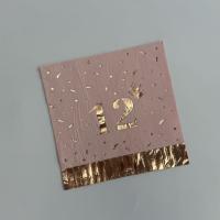 China 25*25cm Gold Foil Paper Napkin 1/4 Fold For Birthday Party Adult Ceremony for sale