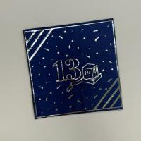 China Blue Silver Foil Paper Napkin Polka Dots Coloured Serviettes For Birthday Party for sale