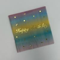 China Gold Hot Stamping Colored Paper Napkin 27*27cm Gold Foil Cocktail Napkins for sale