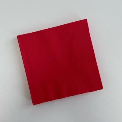 China Customized Red Paper Dinner Napkins 25*25cm Personalized Paper Napkins for sale