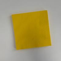 China Yellow Square Table Paper Napkins Custom Logo Printed Paper Napkins for sale