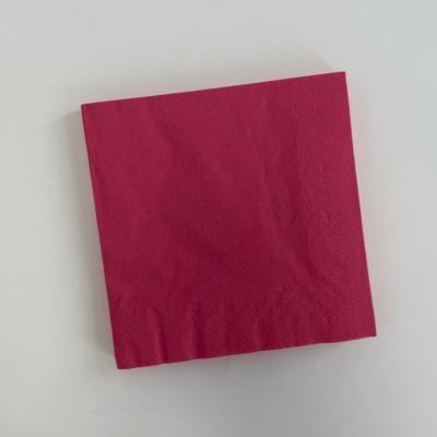 China Beverage Printed Logo Cocktail Napkins 18gsm Red Paper Dinner Napkins for sale