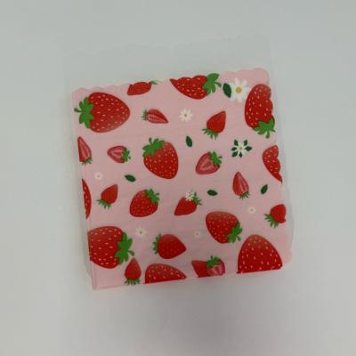 China 20pcs Strawberry Personalized Tissue Paper Soft And Absorbent Two Layer Napkins Paper for sale