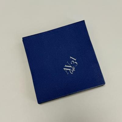 China Deep Blue 25*25cm Lunch Paper Napkins Personalised Paper Napkins for sale