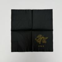 China Biodegradable Compostable Cocktail Paper Napkins 25*25cm Black Disposable Napkins for sale