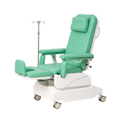 China Mn-BDC001B Economic 5 Function Electric Adjustable Patient Transfusion Reclining Dialysis Chair with Wheels for sale