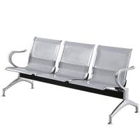 China MN-WC002 Hospital Office 3 Seater Steel Chair Public Furniture Reception Room Waiting Chair for sale