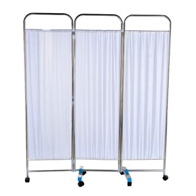 China MN-PF001 Medical Movable 3 Fold or 4 Fold Stainless Steel Beside Screen for Hospital for sale