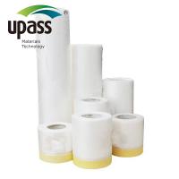 China Customizable 50mm PE Plastic Masking Film Soft Protective Paintable Auto Body Spray Painting Roll 120m with Pre-Applied Tape for sale