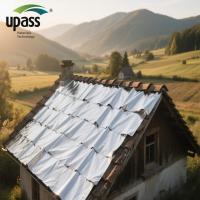 China High Quality Weather-Resistant Aluminum Foil Film Self-Adhesive Waterproofing Membrane Backing Roof Repair Plastic Cutting for sale