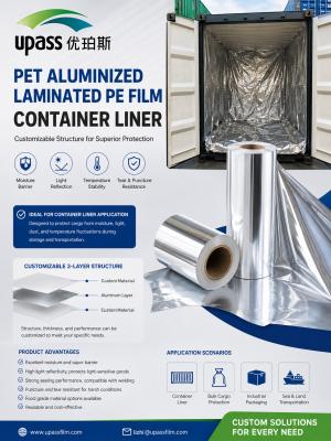 China 150μm VMPET Aluminum PET laminated film for Shipping Container Insulation and Moisture Barrier Protection for sale