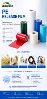 China Double Silicon PE Release Film for Acrylic Tape & PE Foam Tape Applications for sale