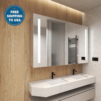 China Customizable Anti Fog Bathroom Mirror Cabinet Rustproof With Jewelry Storage for sale