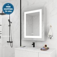 China Rectangle LED Light Bathroom Wall Mirror Cabinet With Barbershop Design for sale