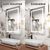 China Rectangle LED Light Bathroom Wall Mirror Cabinet With Barbershop Design for sale