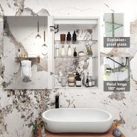 China Modern Floating Bathroom Vanity Set With LED Mirror And Light Medicine Cabinet for sale