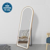 China LED Full Length Mirror With Lights Arched Aluminum Adjustable Lighting High Visibility for sale