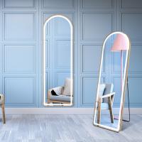 China LED Full Length Mirror With Lights Arched Aluminum Adjustable Lighting High Visibility for sale
