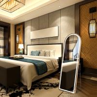 China LED Full Length Mirror With Lights Arched Aluminum Adjustable Lighting High Visibility for sale