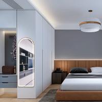 China LED Full Length Mirror With Lights Arched Aluminum Adjustable Lighting High Visibility for sale