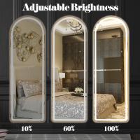 China LED Full Length Mirror With Lights Arched Aluminum Adjustable Lighting High Visibility for sale
