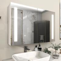 China Wall Mounting Round LED Mirror Cabinet Customizable Adjustable Lighting for sale