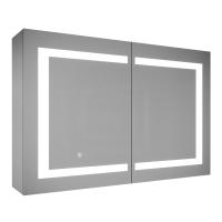 China Bathroom Storage Lighted Mirror TV Decoration Double Door Medicine Cabinet for sale