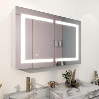 China Bathroom Storage Lighted Mirror TV Decoration Double Door Medicine Cabinet for sale