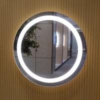 China Replaceable Round Backlit Bathroom Mirror Fog Resistant For Hospitality Industry for sale
