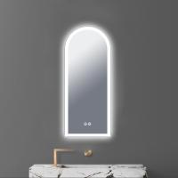 China Arch Shape Modern Luxury Hotel Bathroom Decorative Round Wall Smart Mirror With LED Lighted for sale