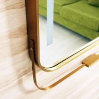 China Rust Resistant LED Lighted Metal Framed Bathroom Wall Mirror with Round Corner Design for sale