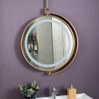 China Transform Your Bathroom with Golden Framed LED Lighted Round Wall Mirror for sale