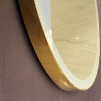 China Modern Luxury Home Decor Metal Framed Mirrors Living Room Oval Wall Gold Mirror for sale