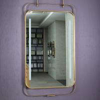 China Christmas Luxury Square Frame Decorative Wall Mounted Mirror with Lighting for sale