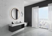 China Hotel Silver Lenses Backlit Touch Sensor Led Bathroom Mirror with Light and Magnifying for sale