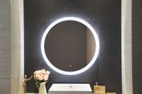 China Aluminum Frameless Hexagon Led Intelligent Natural Warm Wall Mounted Smart Anti-fog Touch Screen Bathroom Mirror for sale