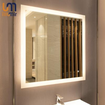 China Wall Mounted Heating Pad LED Mirror with 5mm Polished Silver and Optional Light Color for sale