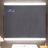 China Smart and Stylish Square Wall Mounted LED Lighted Wifi Weather Display Smart Mirror for sale