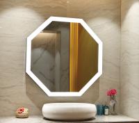 China Hotel Beauty Salon Furniture Shape Irregular Designer Frameless Backlit Bathroom Mirror for sale